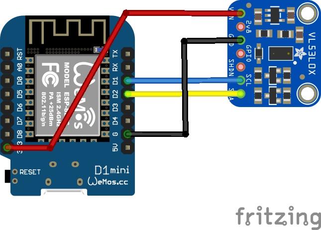 VL53L0X Time-of-Flight sensor and ESP8266 - esp8266 learning
