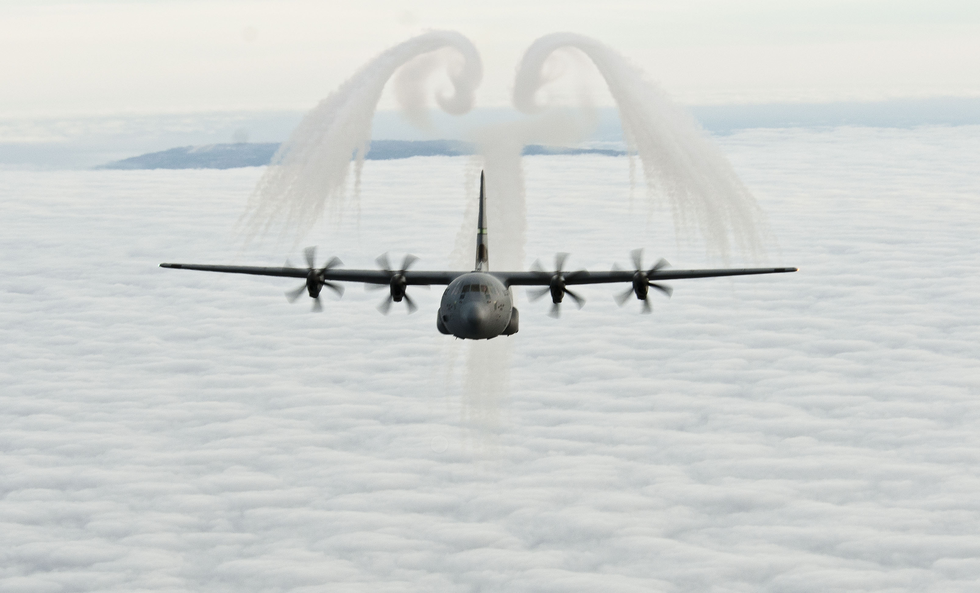 146th Airlift Wing C 130 J Drop Training Flares. – Flow Visualization