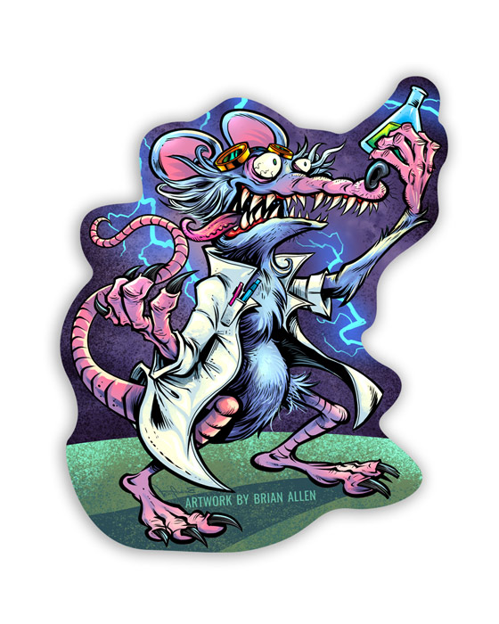 Lab Rat Vinyl Sticker - Flyland Designs, Freelance Illustration and ...