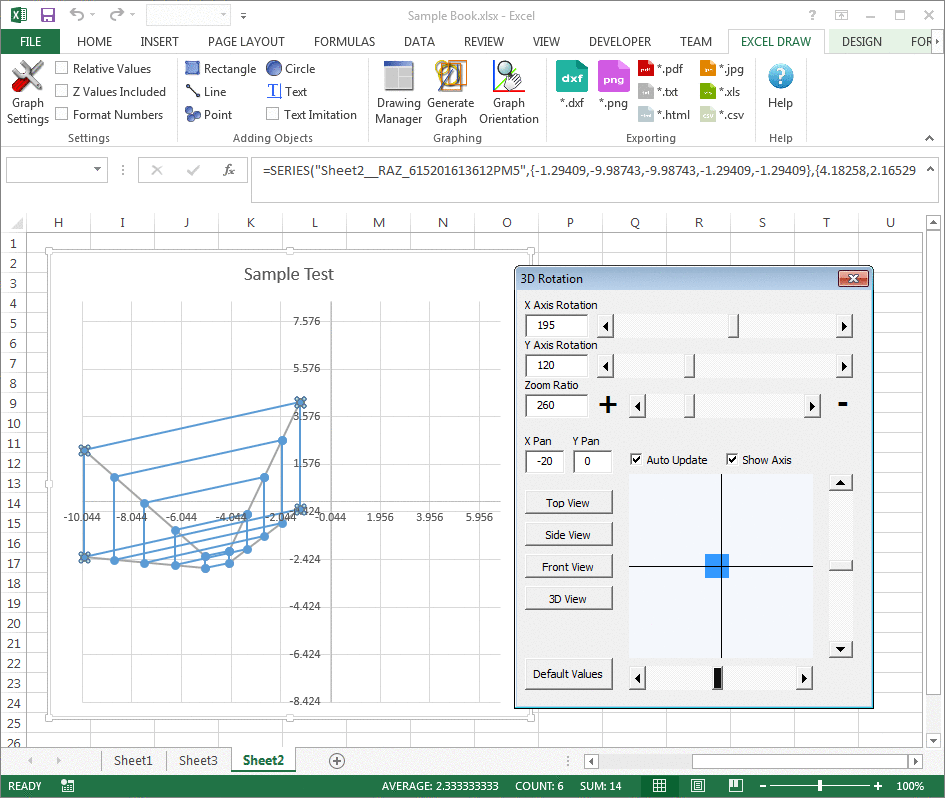 Excel Draw - Create and draw DXF files inside Excel