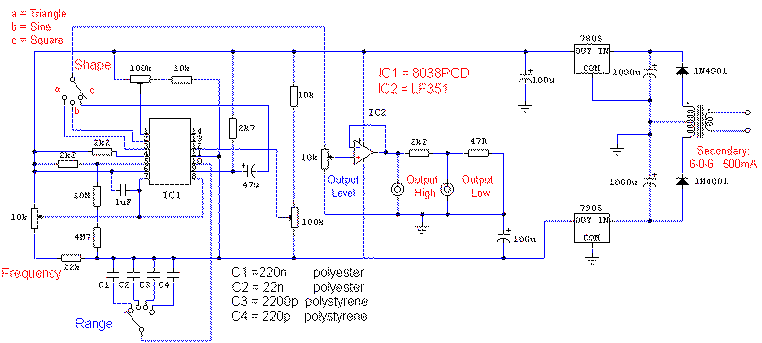 Circuit Diagram Of Simple Function Generator - Circuit Diagram