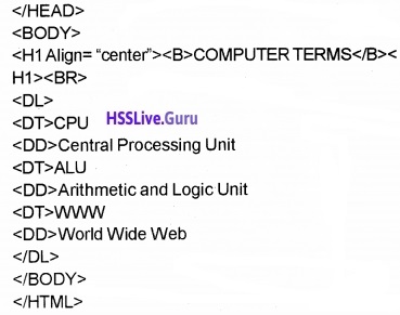 Plus Two Computer Application Chapter Wise Questions and Answers Chapter 5 Web Designing Using ...
