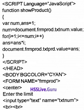 Plus Two Computer Application Chapter Wise Questions and Answers Chapter 6 Client-Side Scripting ...