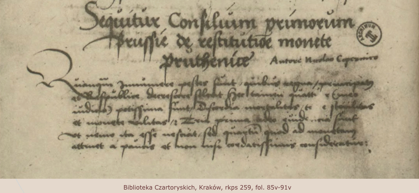 Poland. Nicolaus Copernicus' contribution to monetary economics. Ca ...