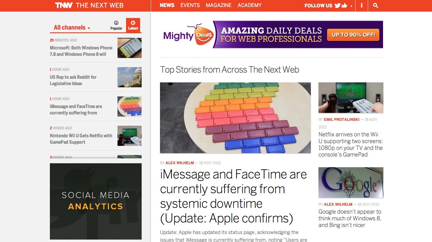 Analizando el nuevo look de The Next Web. Cómo no, responsive ...