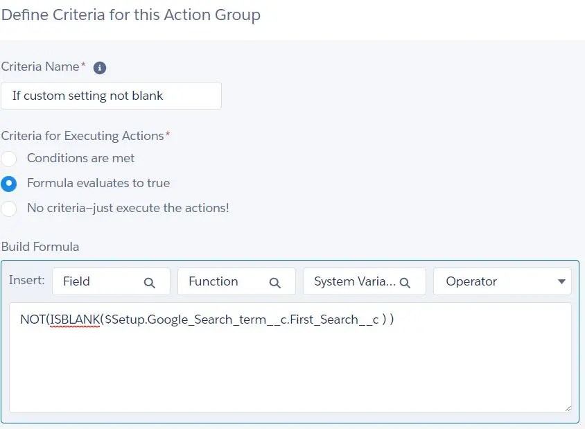 Use Hierarchy custom settings to avoid hard coding in formula field, custom button, process ...