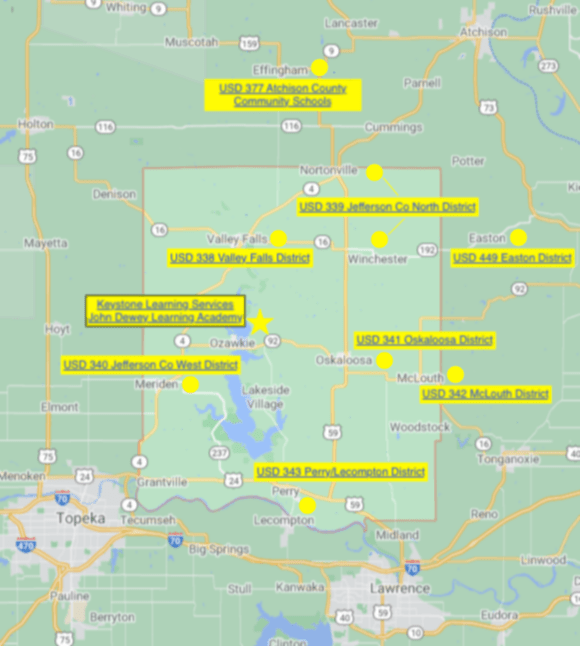 Map of Keystone Districts Served – Keystone Learning Services