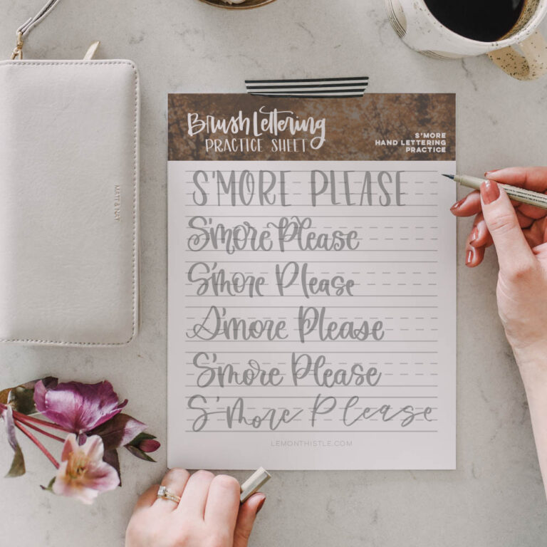 S'more Please Printable Hand Lettering Practice Sheet - Lemon Thistle