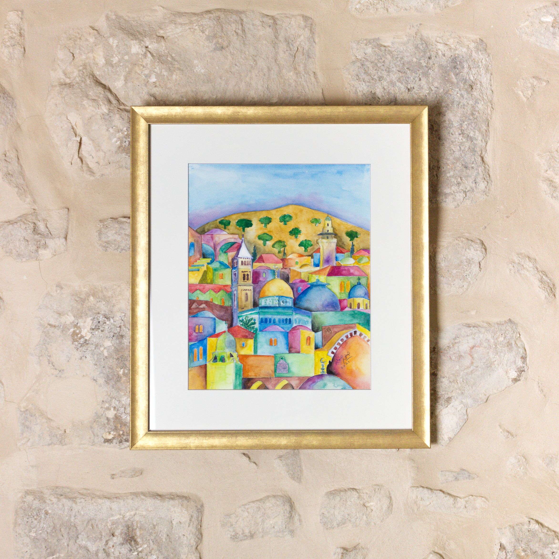 Golden Jerusalem | Artwork, Prints | Levantine Gallery