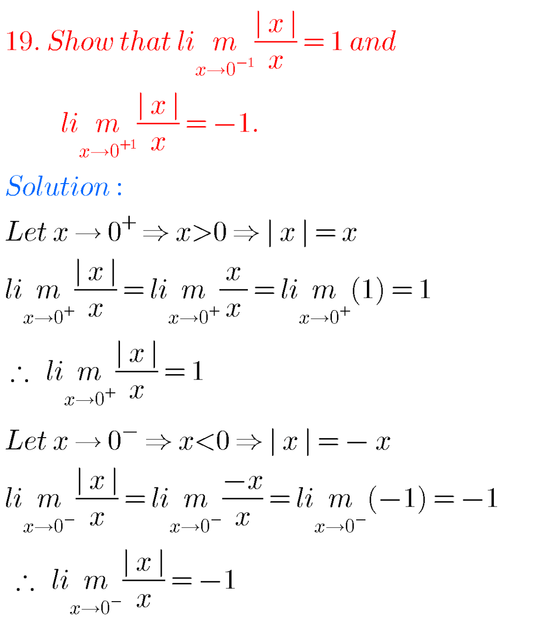 Mathematics Limits and Continuity Inter solutions - MATHS GLOW
