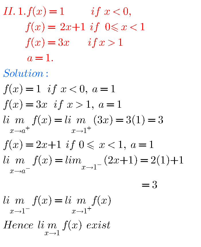 Intermediate Maths Solutions for Limits and Continuity Exercise 8(b ...