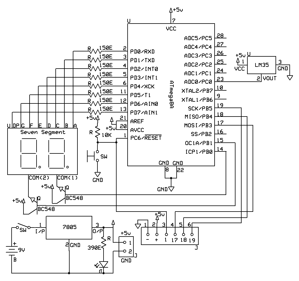Water Level Indicator Using 7 Segment Display Circuit Diagram Circuit