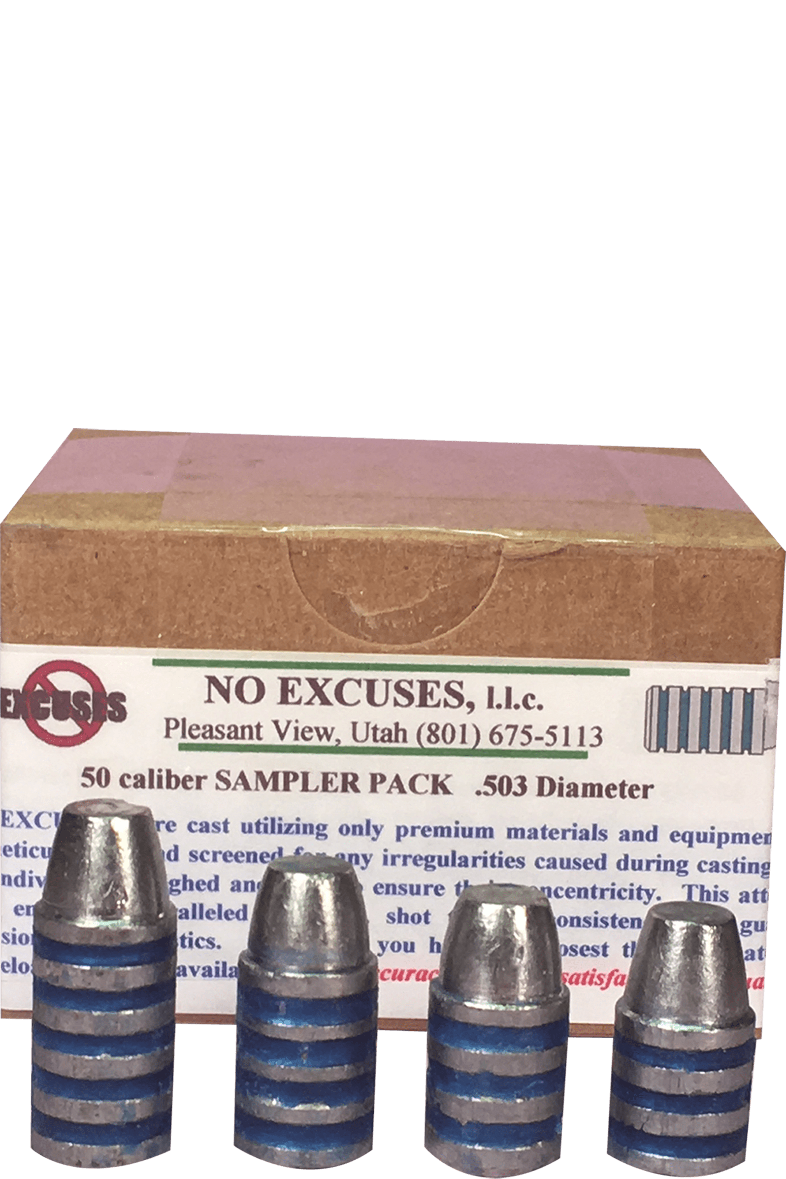 50 Caliber Sampler Pack - NO EXCUSES MUZZLELOADING BULLETS