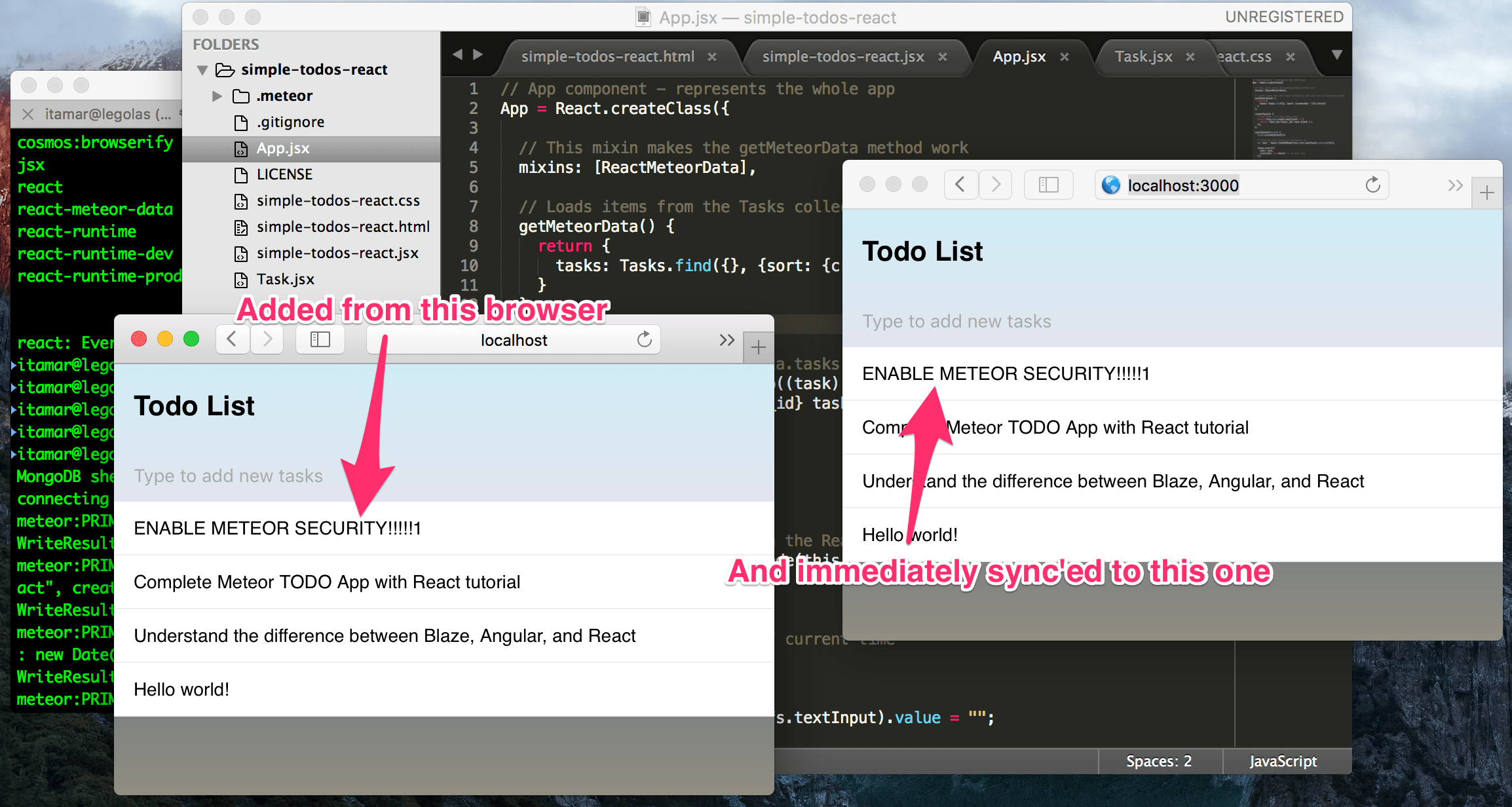 Official Meteor Tutorial Todo App With React The Ostrich