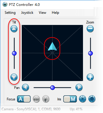 Control PTZ Camera Tilt with PTZ Controller Software - Serial Port Tool