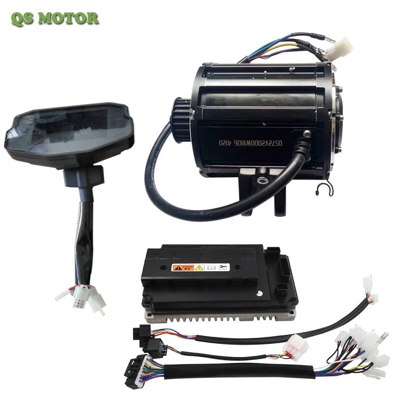 QSMOTOR 2000W Mid-drive Motor with Controller EM-100 and speedometer ...