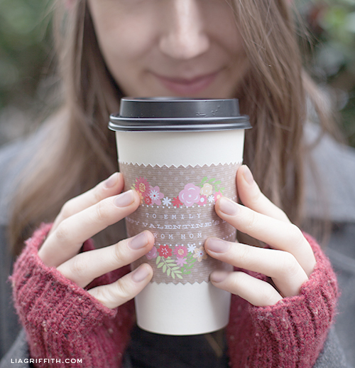 Free Printable Valentine Coffee Cup Sleeve Template | Skip To My Lou