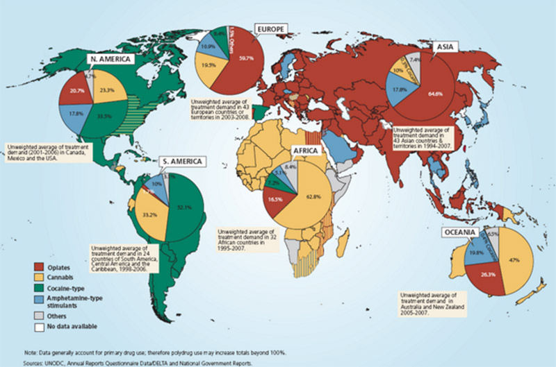 El Mapa de las Adicciones: ONU muestra las drogas más populares en cada país | Sopitas.com