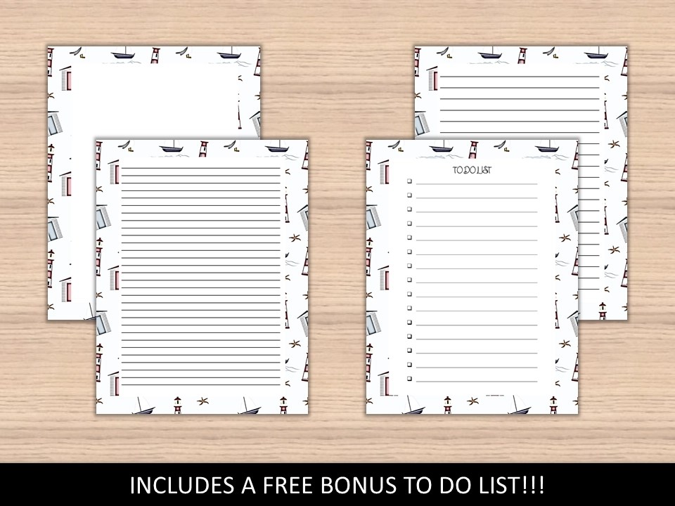 Nautical Stationary Bundle w/Bonus To-Do List Printable - Sorting Space