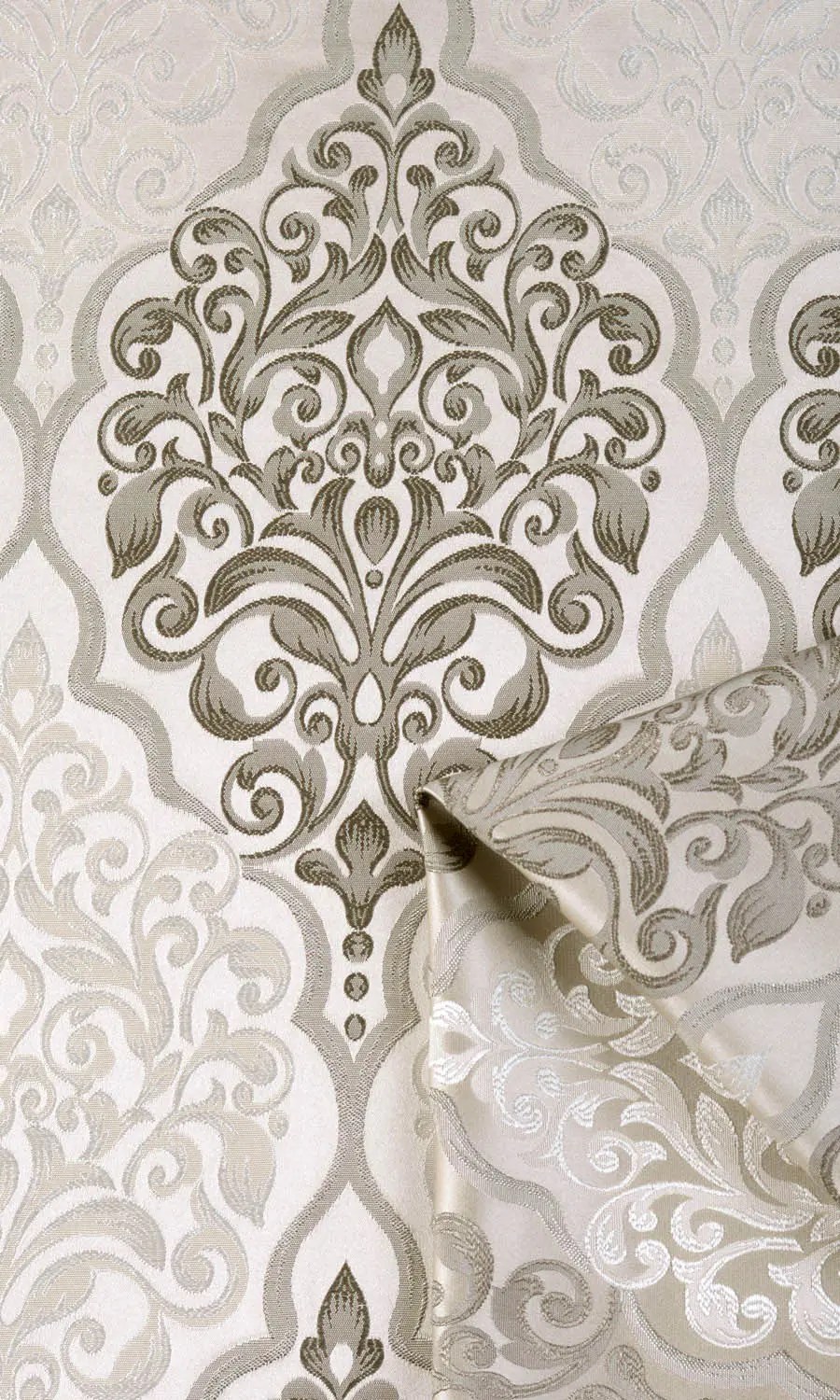 'Baroque' Made-to-Order Custom Print Window Fabric Sample (Beige)
