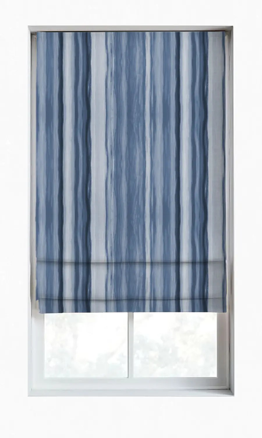 'Delft' Modern Striped Window Shades (Cobalt/ Denim Blue)