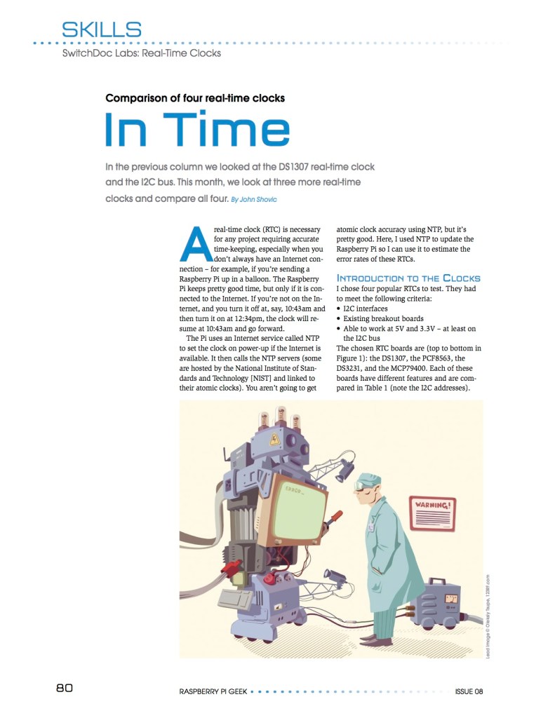 Raspberry Pi Geek Magazine Adds SwitchDoc Labs Column - SwitchDoc Labs Blog