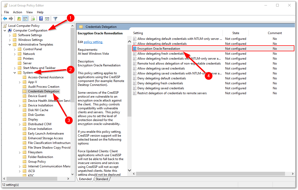 Windows Rdp Error This Could Be Due To Credssp Encryption Oracle