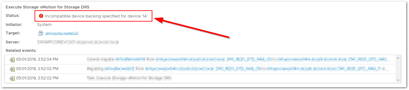 Storage vMotion Failed With Incompatible Device Backing Specified For Device "14" | TechCrumble