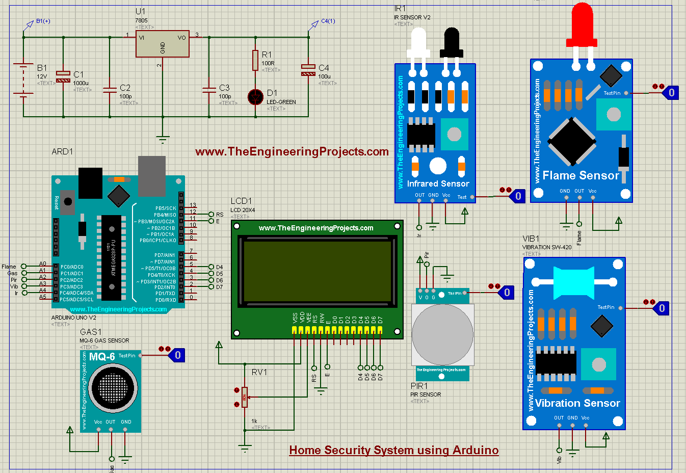 Security Alarm System Schematic Diagram Circuit Diagram
