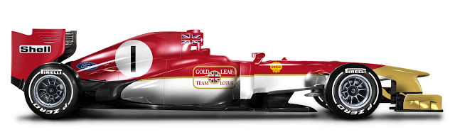F1 cars in classic Team Lotus colours