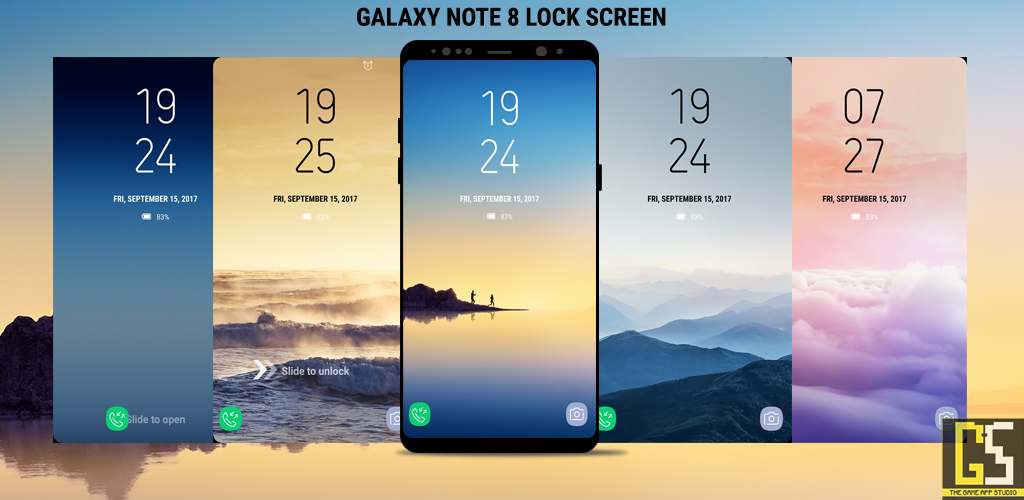 Lock Screen Galaxy Note8 DualClock Theme Wallpaper | ThemeBowl
