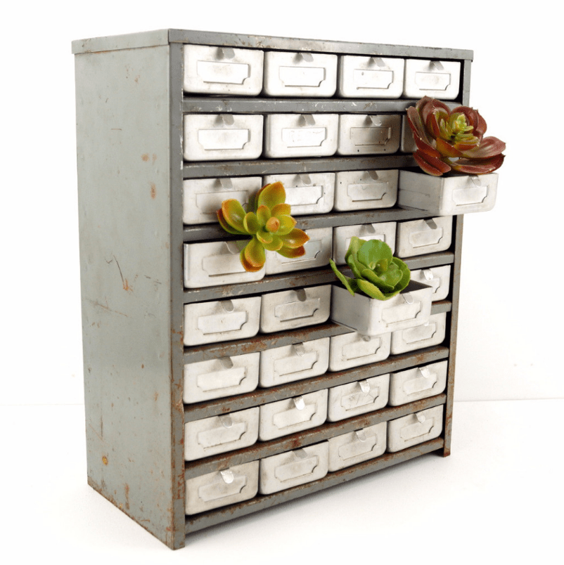 Silver Metal Storage Drawers - ThirdShift Vintage Blog