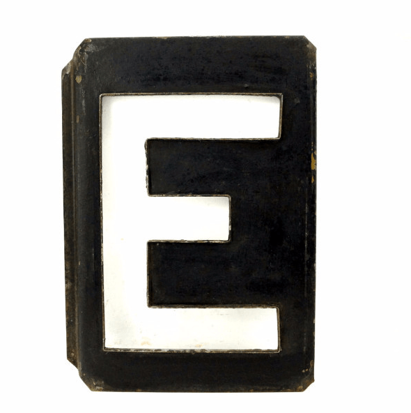 Letter E Sign - ThirdShift Vintage Blog