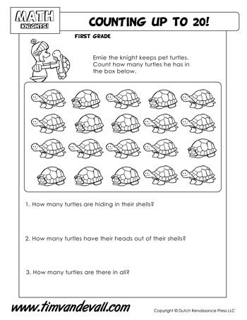 Counting Up to 20 with Turtles - Tim's Printables
