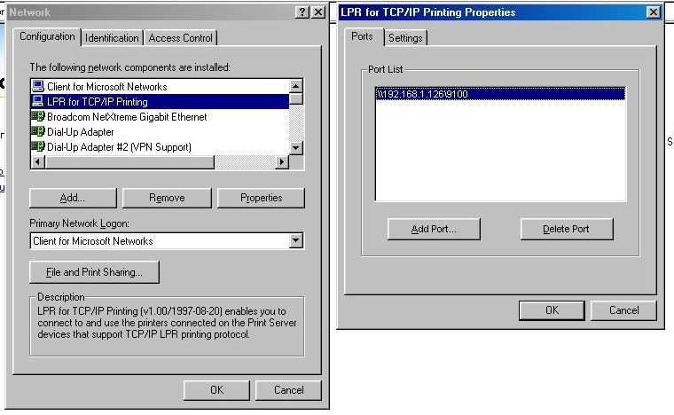 Setting up a modern laser printer to work with Windows 98 using D-Link ...