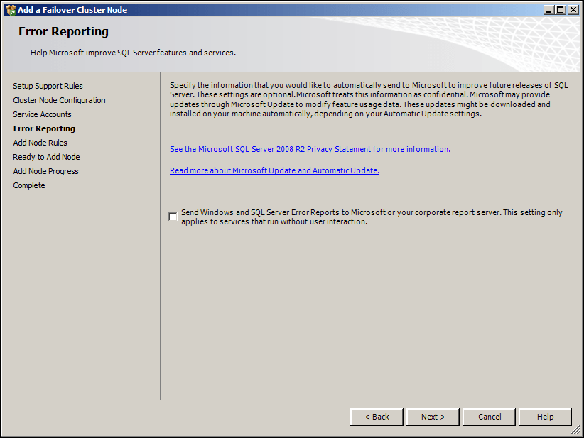 Adding a node to a SQL Server 2008 R2 Failover Cluster using Server ...
