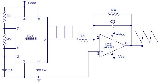 Square Wave Generator Circuit Using 555