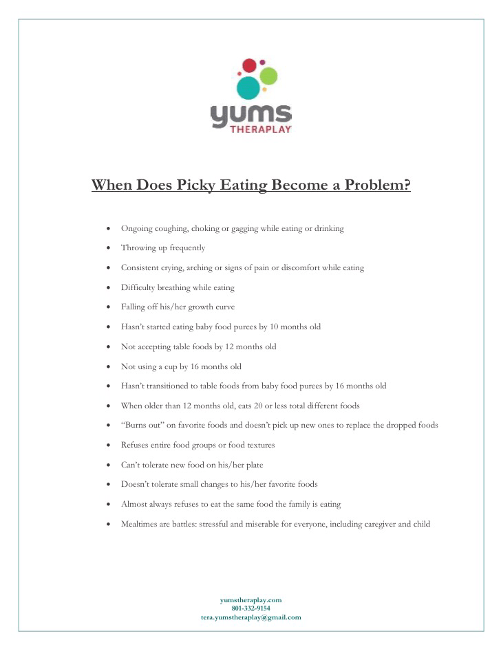 When Does Picky Eating Become a Problem? – Yums Theraplay