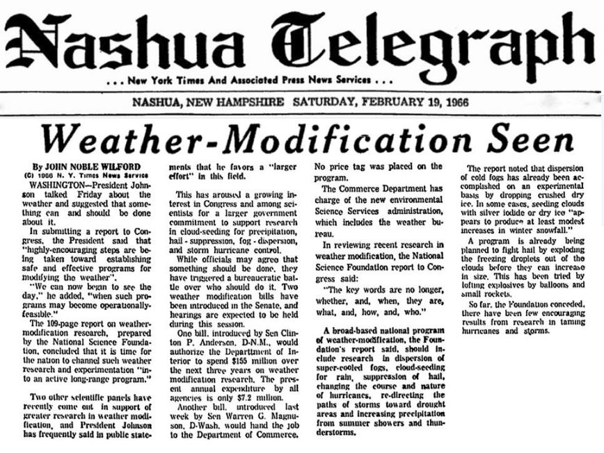 Weather-Modification Seen • Zero Geoengineering